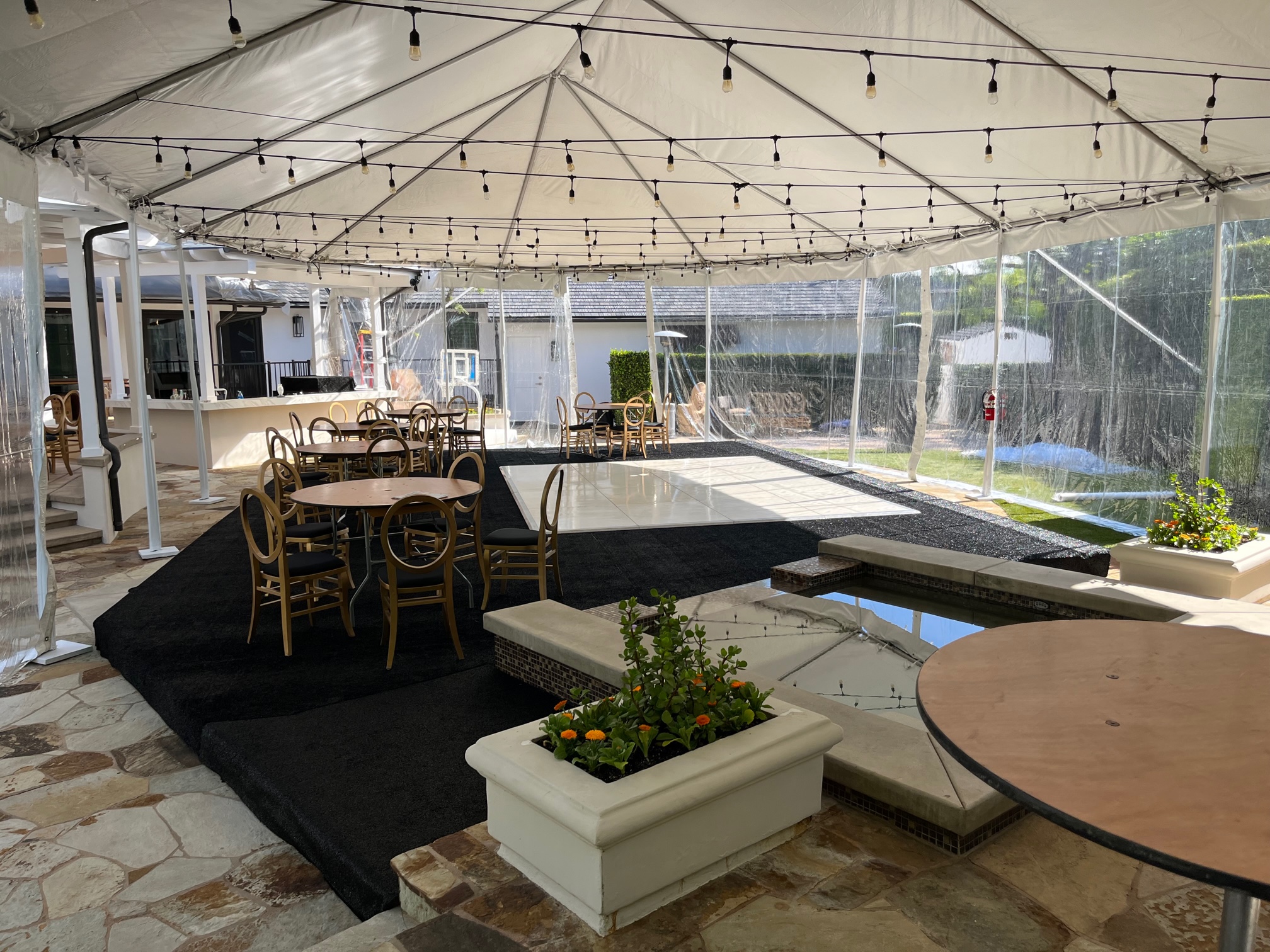 Platform Hard Cover Pool Deck For An Event In Pasadena CA – Plexiglass ...