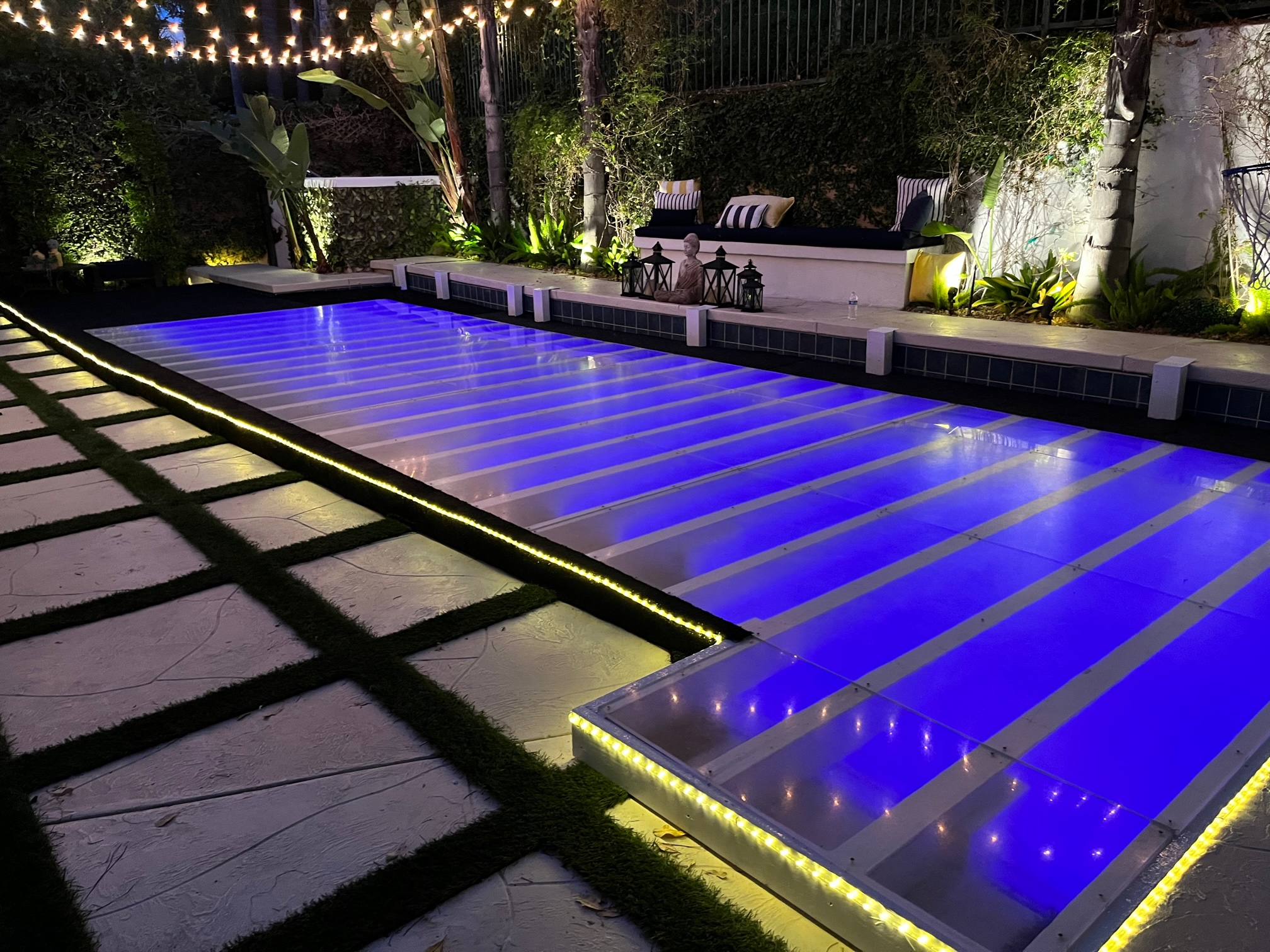 Plexiglass dance floor over an uneven pool –Calabasas CA – Plexiglass ...
